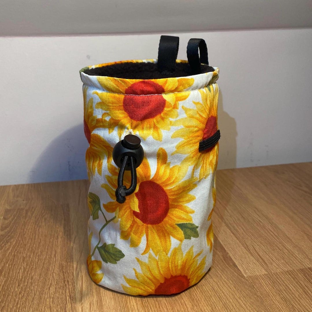 Handmade Chalk Bag for Climbing and Bouldering- Sunflowers | Eco ...