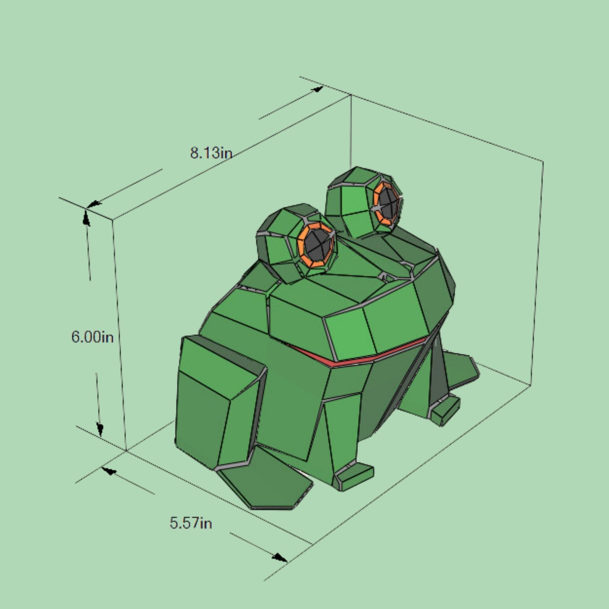 3D Low Poly Frog Papercraft Digital Template School Project - PDF ...