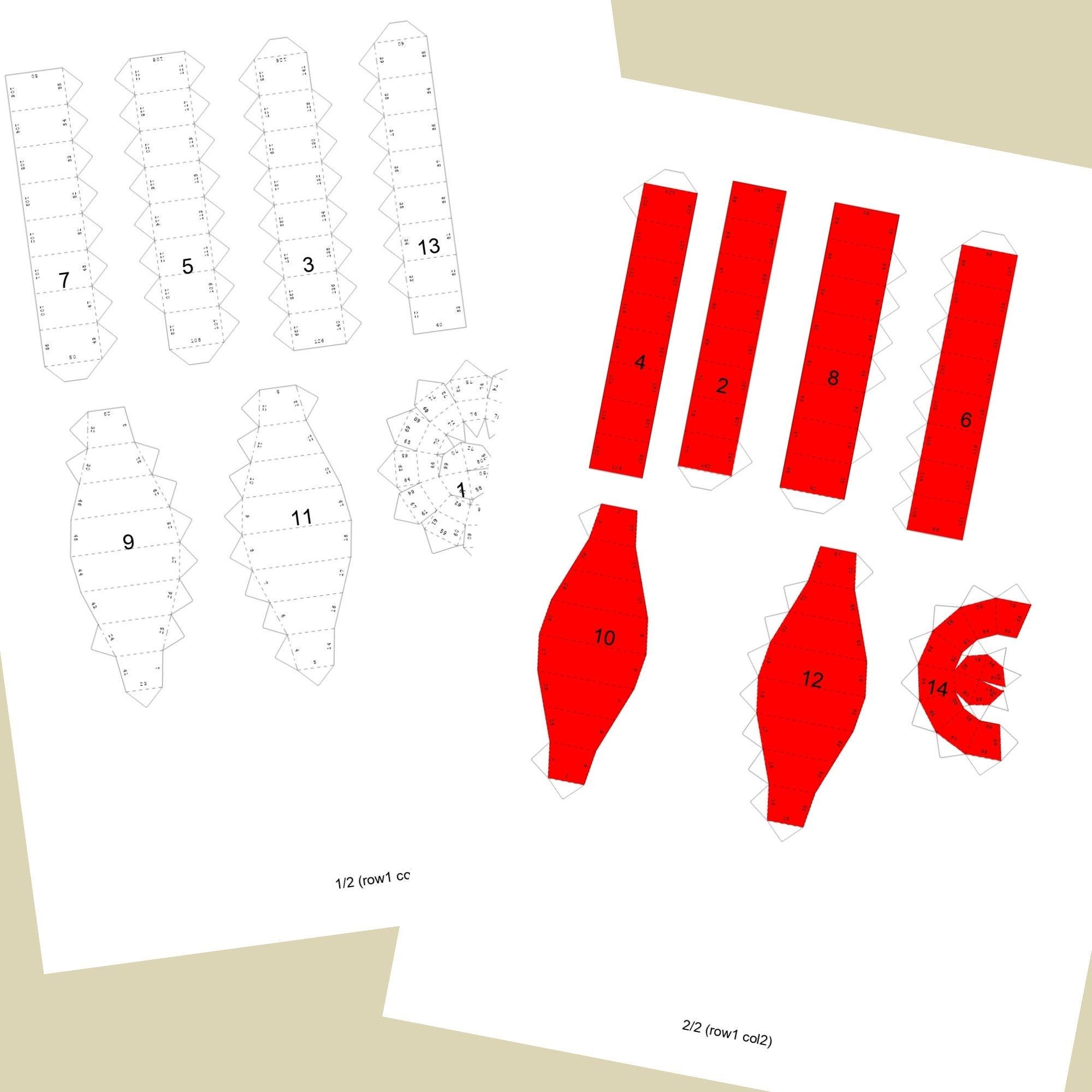 Easy DIY Candy Cane Papercraft Template Low Poly Model Christmas Decor ...