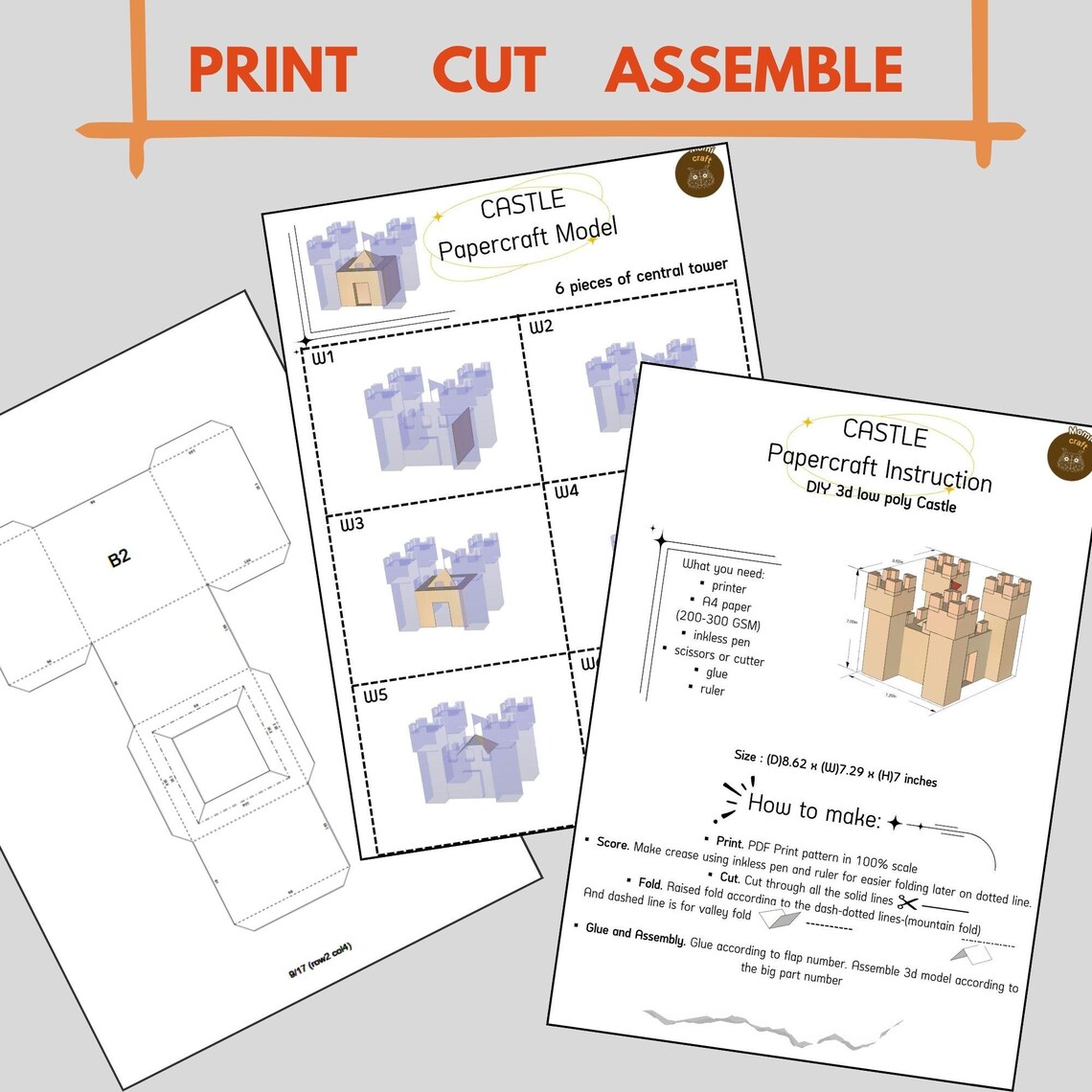 Castle Building Place Papercraft Boy School Activity 3D Papper Model ...