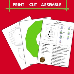 Easy DIY Pine Tree, 3D Low Poly Papercraft Template, Tree Paper Model ...