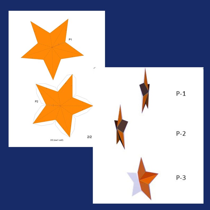 Easy DIY Stars Papercraft Template, 3D Low Poly, Pdf Download - Etsy