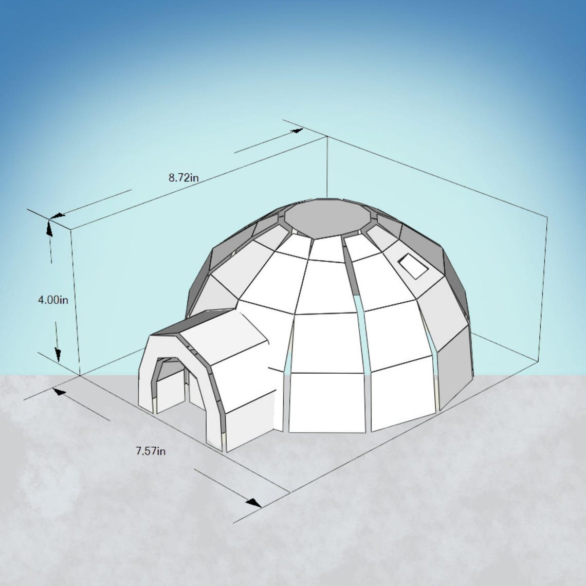 DIY Winter Igloo 3D Low Poly Papercraft Template Christmas Decor - Etsy