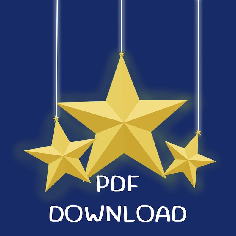 Easy DIY Stars Papercraft Template, 3D Low Poly, Pdf Download - Etsy