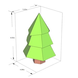 Easy DIY Pine Tree, 3D Low Poly Papercraft Template, Tree Paper Model ...