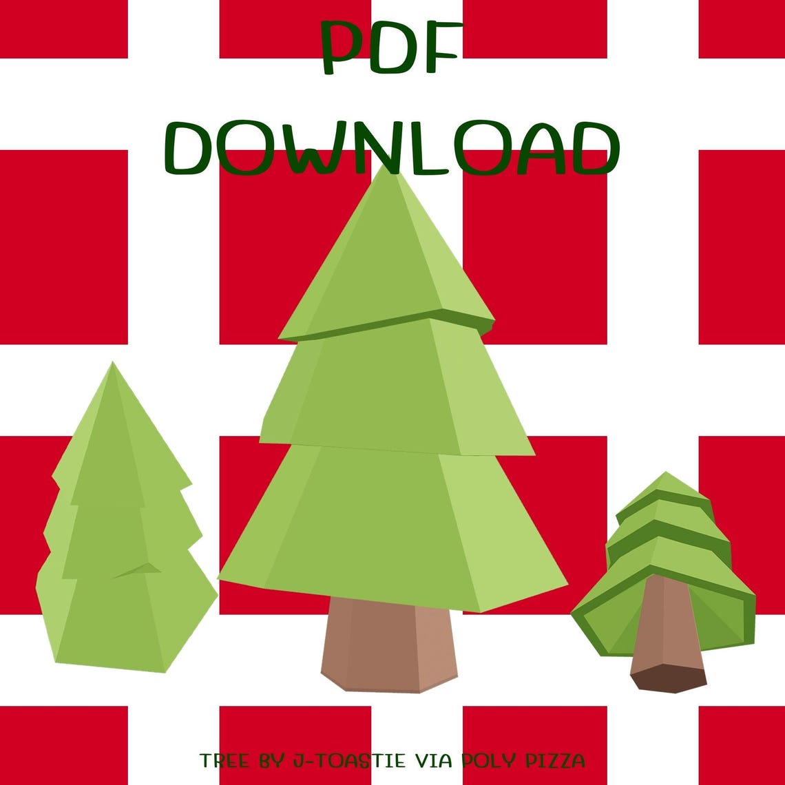 Easy DIY Pine Tree, 3D Low Poly Papercraft Template, Tree Paper Model ...