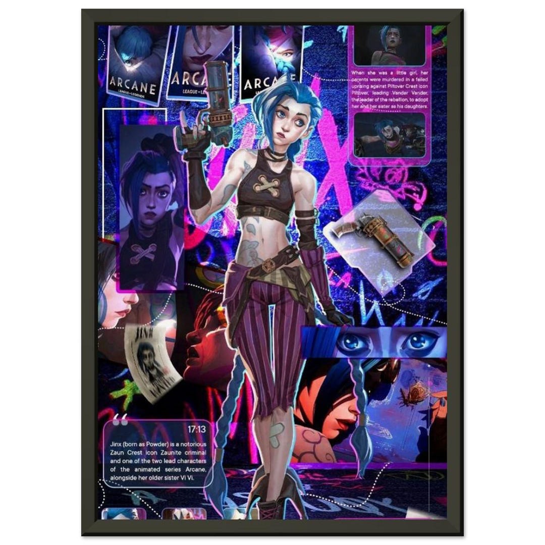 Arcane Chaos: Jinx Museum-quality Matte Framed Poster (21x29.7 Cm / 8x12″) - Etsy