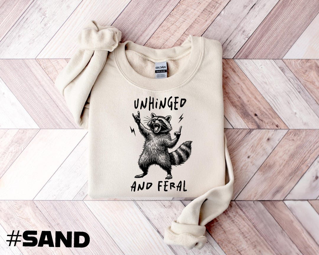Unhinged and Feral Shirt, Funny Raccoon Shirt, Rock'n Feral Racoon ...