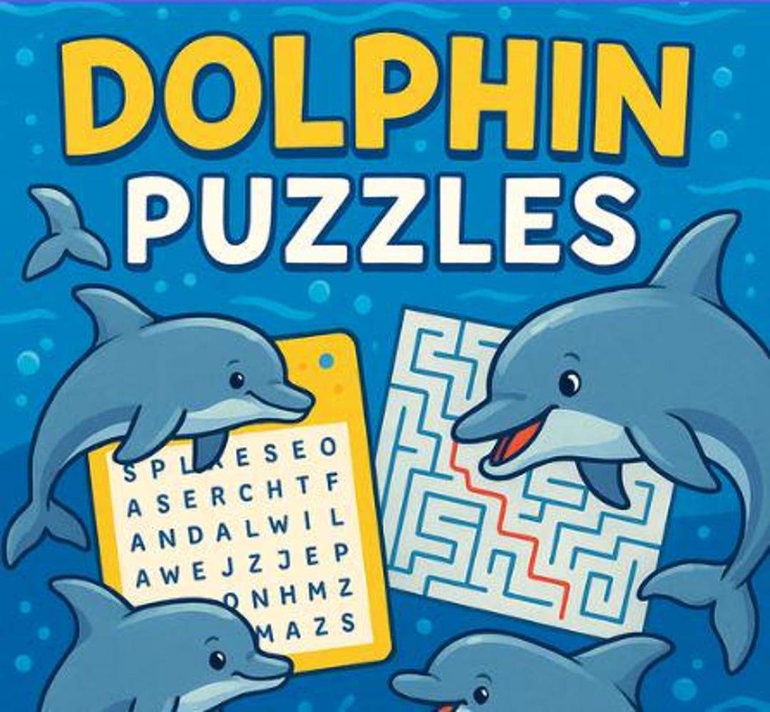 Dolphin Word Search Book | Dolphin Crosswords | Dolphin Maze | Dolphin ...