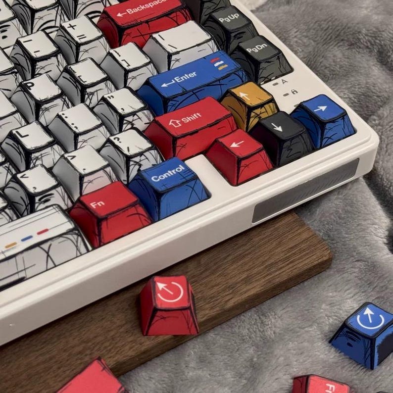 Manga-2d-style 130 Keycaps Set + Keycap Remover All-in-one - Cute ...