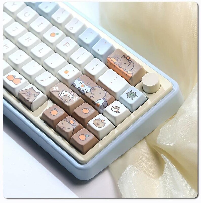 Capybara Yuzu 138 Keycaps Set + Keycap Remover All-in-one - MDA Cute ...