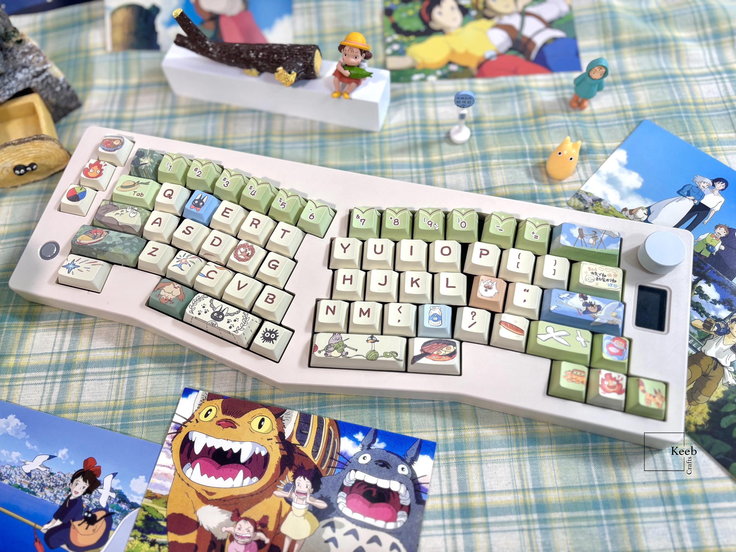 Ghibli Anime Japanese Style 140 Keycaps Set + Keycap Remover All-in-one ...