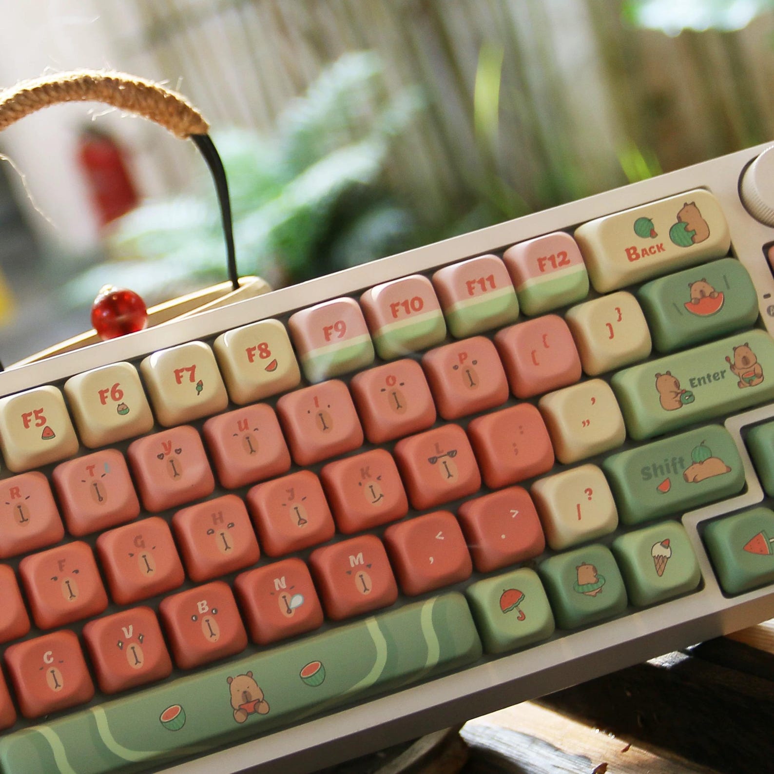 Capybara Watermelon 115 Keycaps Set + Keycap Remover All-in-one ...