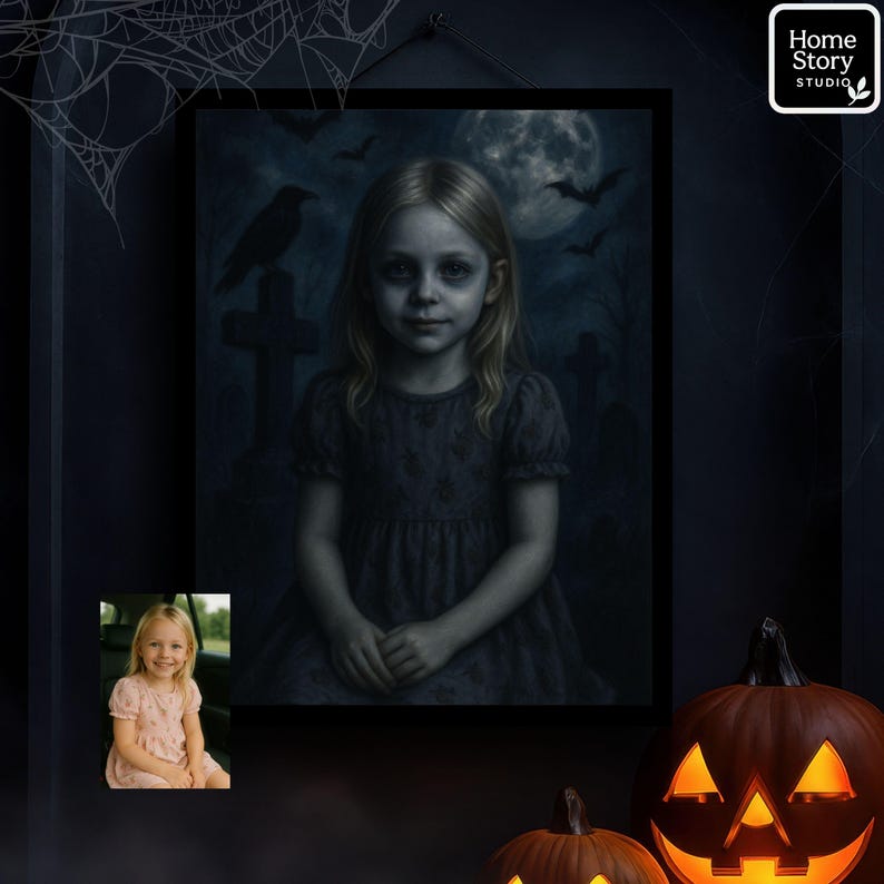 Custom Gothic Creepy Portrait: Dark Halloween Family & Couple Horror ...