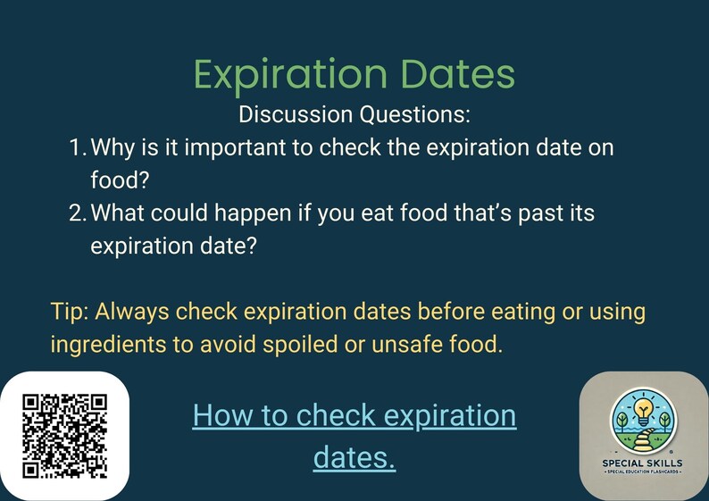 Food Safety Life Skills Flashcards for Special Education - Etsy