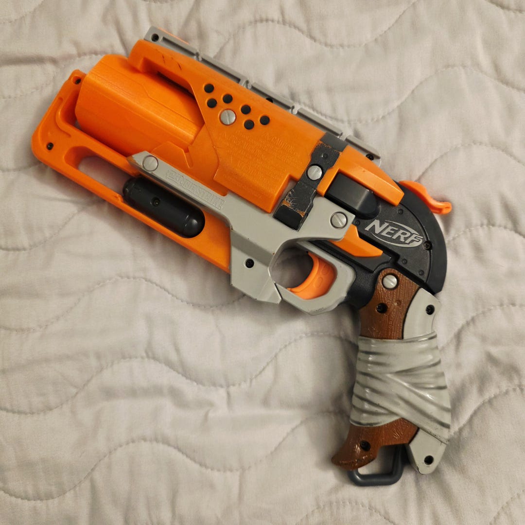 Nerf Hammershot Foam Dart Blaster Upgraded Modified 8-dart Cylinde4 ...