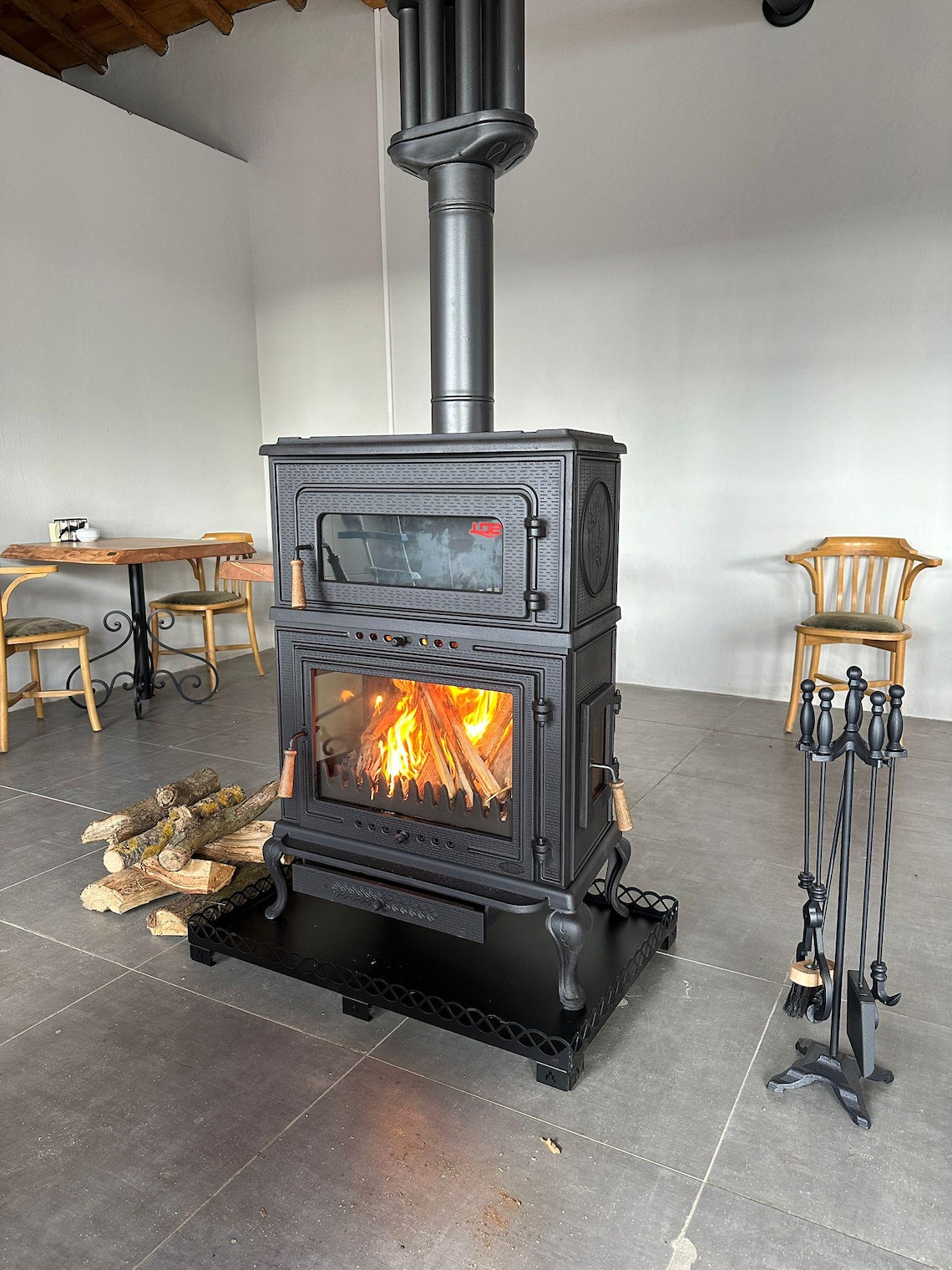 Heavy Duty Cast Iron Wood Burning Stove With Oven, Wood Cook Stove - Etsy