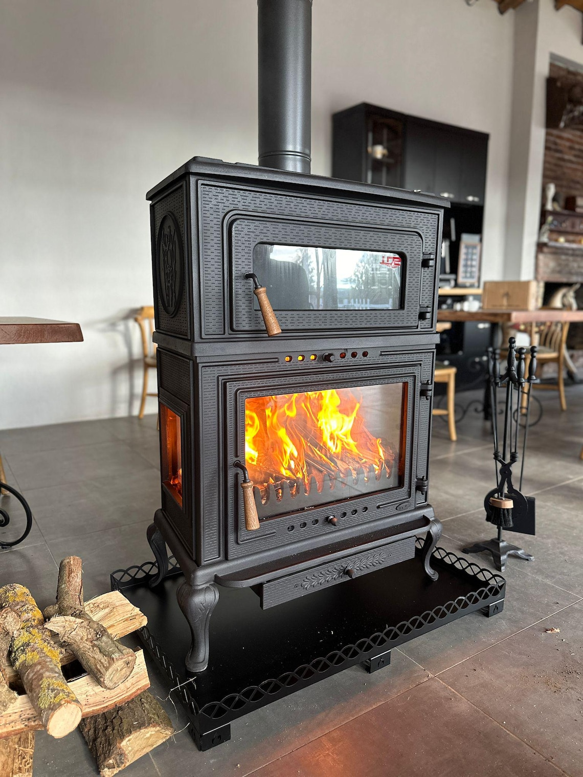 Heavy Duty Cast Iron Wood Burning Stove With Oven, Wood Cook Stove - Etsy