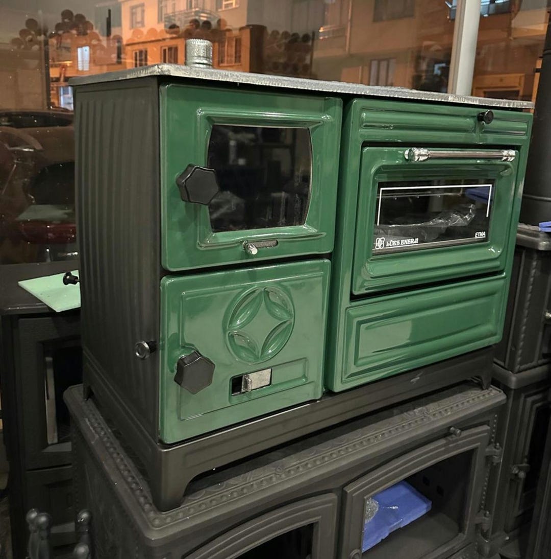 Wood Cook Stove, Metal Enameled Wood Burning Stove With Oven, Kitchen ...
