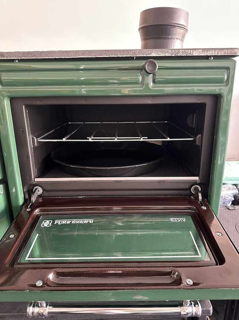 Wood Cook Stove, Metal Enameled Wood Burning Stove With Oven, Kitchen ...