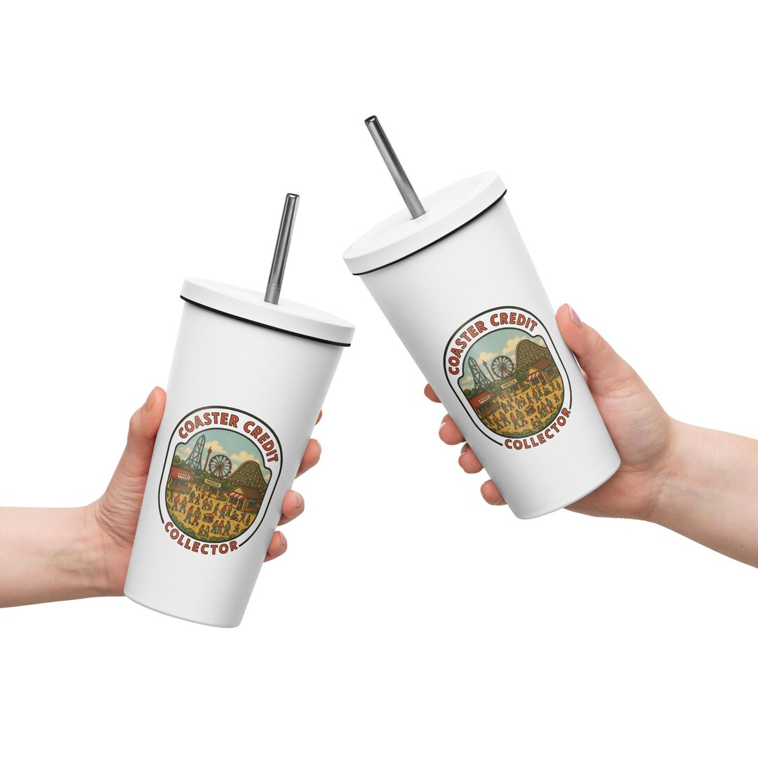 Coaster Credit Collector | Theme Park Insulated Tumbler With Straw - Etsy