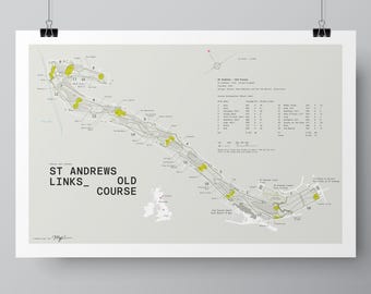 The Old Course, St Andrews Links, Scotland - Gift Idea for Golf Player ...