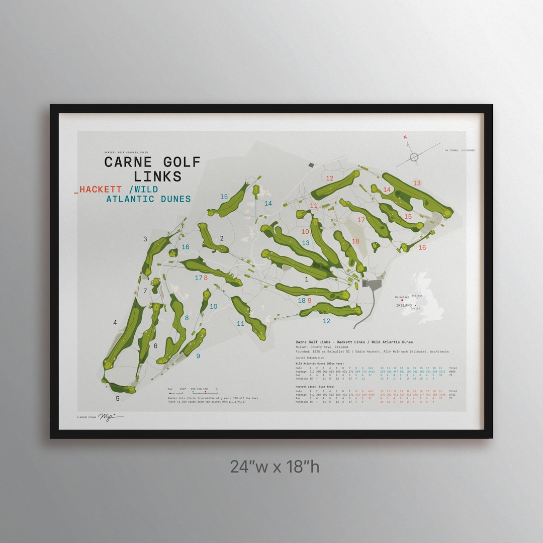 Carne Golf Links - COLOR Course Map Illustration - Etsy