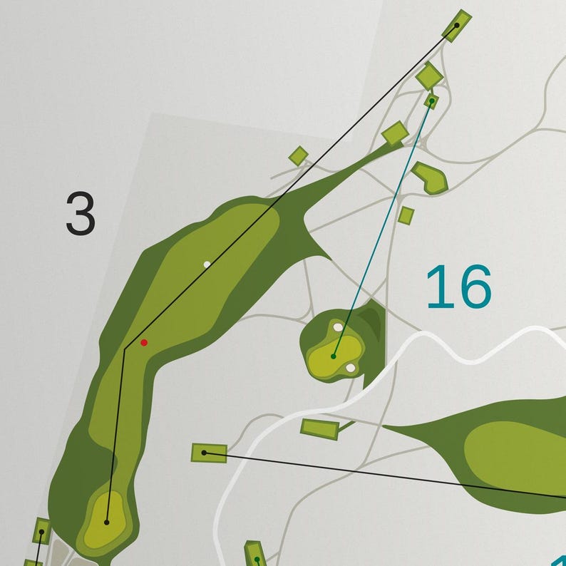 Carne Golf Links - COLOR Course Map Illustration - Etsy