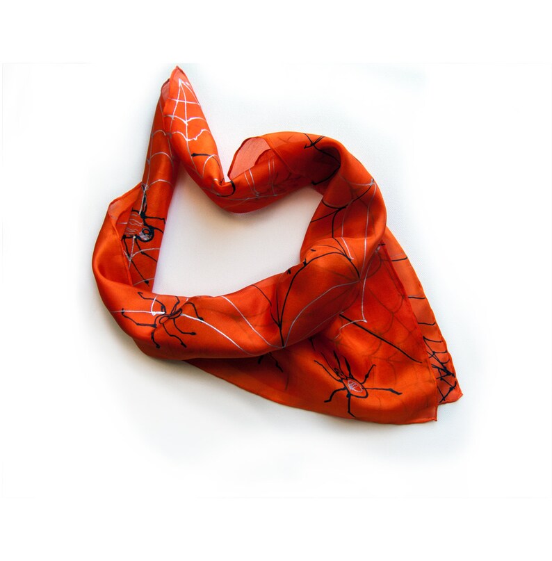 Creepy Spiders Hand Painted Silk Scarf. Halloween Decorated - Etsy