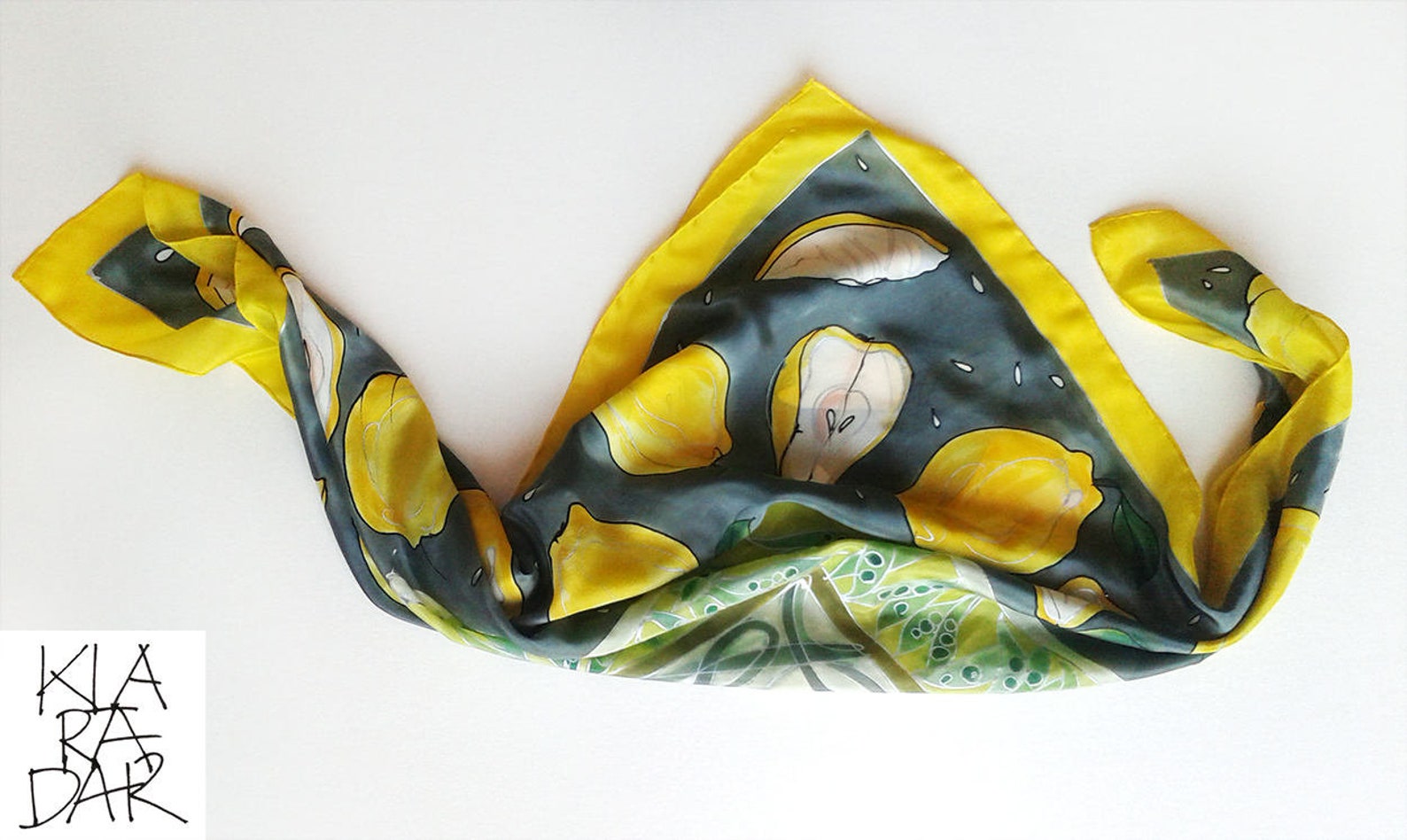 Square Silk Scarf Quince Jam Designer Scarves Luxurious - Etsy