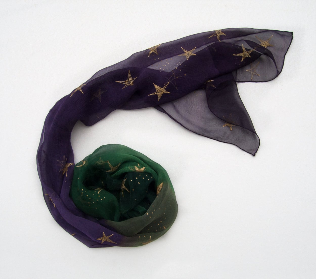Night Stars Silk Scarf. Hand Painted Scarf/ Silk Chiffon Scarf - Etsy