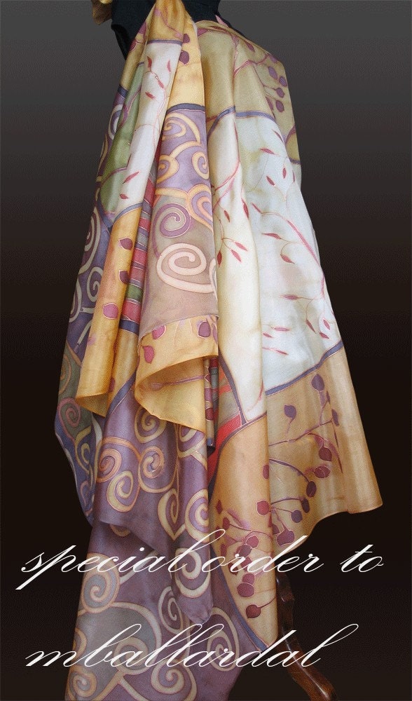 Tela de seda pintada a mano vestido pintado a mano pintado | Etsy