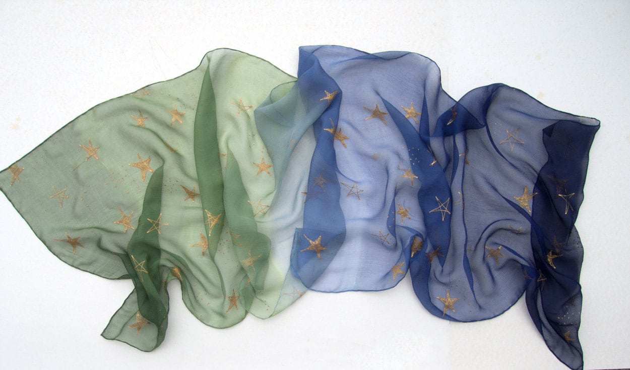 Bewitching Stars Ombre Scarf Hand Painted Christmas Gift for | Etsy