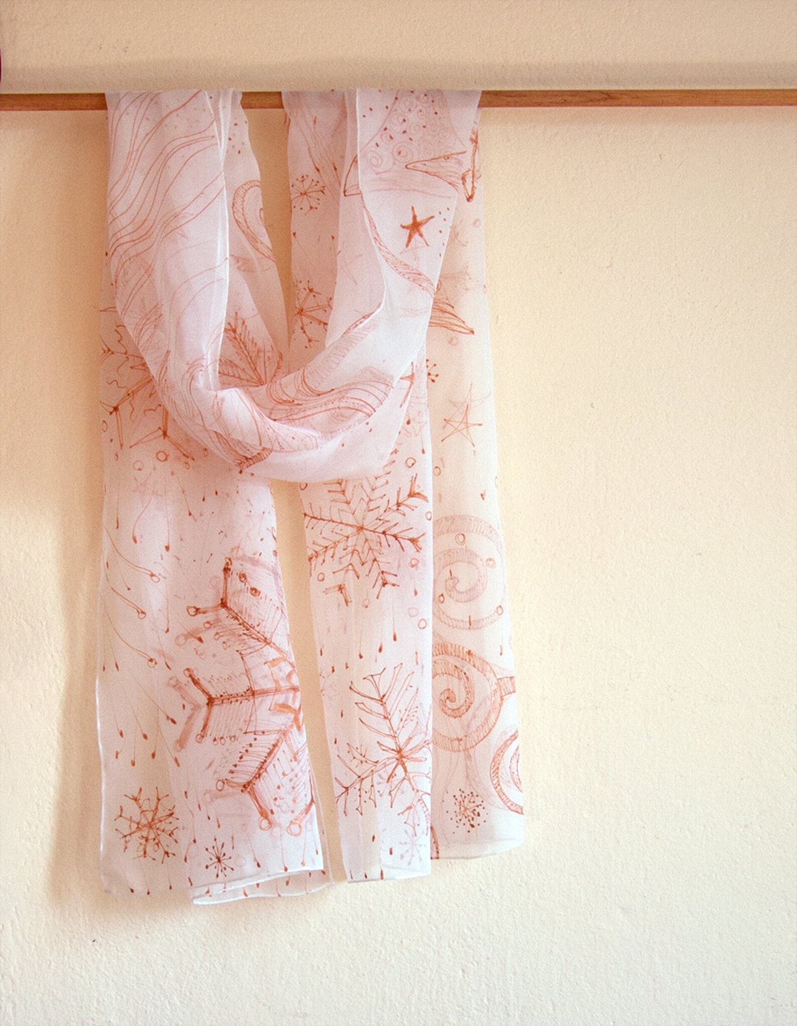 Christmas Angel Silk Scarf Hand Painted Scarf. Christmas - Etsy