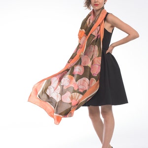 Seashells Silk Scarf Hand Painted 35 x 71/ Beach Wedding Accessory - Etsy