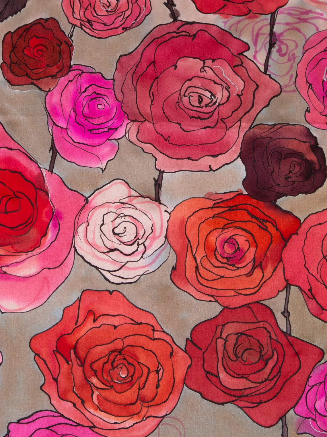 Silk Satin Scarf Firefly Roses Hand Painted Silk Scarves | Etsy