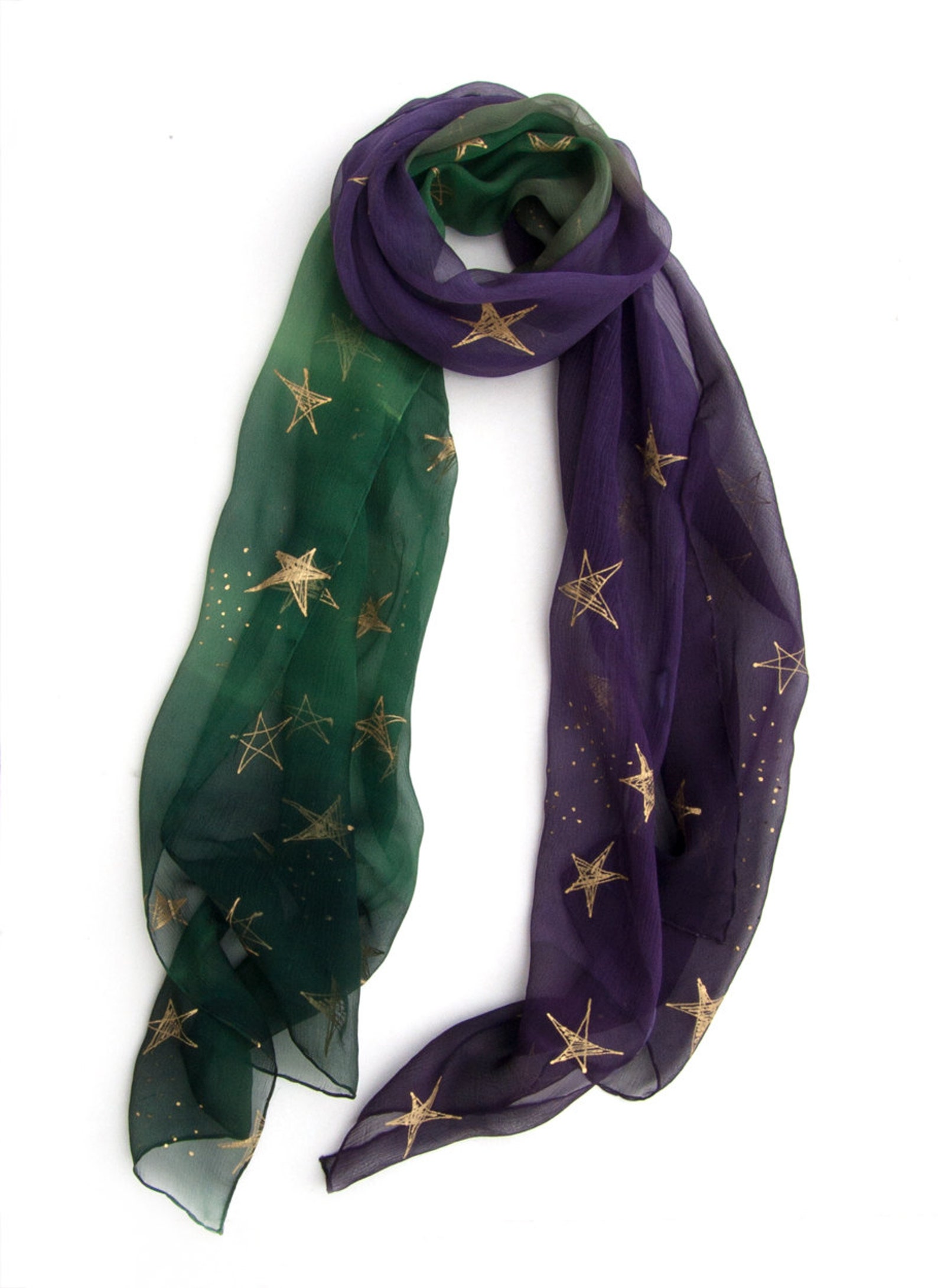 Night Stars Silk Scarf. Hand Painted Scarf/ Silk Chiffon Scarf - Etsy