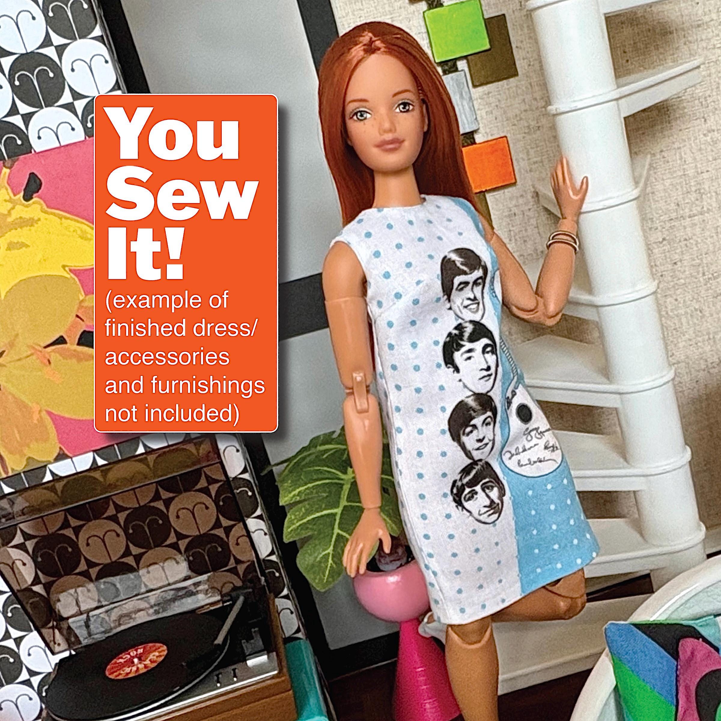 Cut N' Sew (you Sew It) Cotton Beatles Dress for Barbie (reg MTM) - Etsy