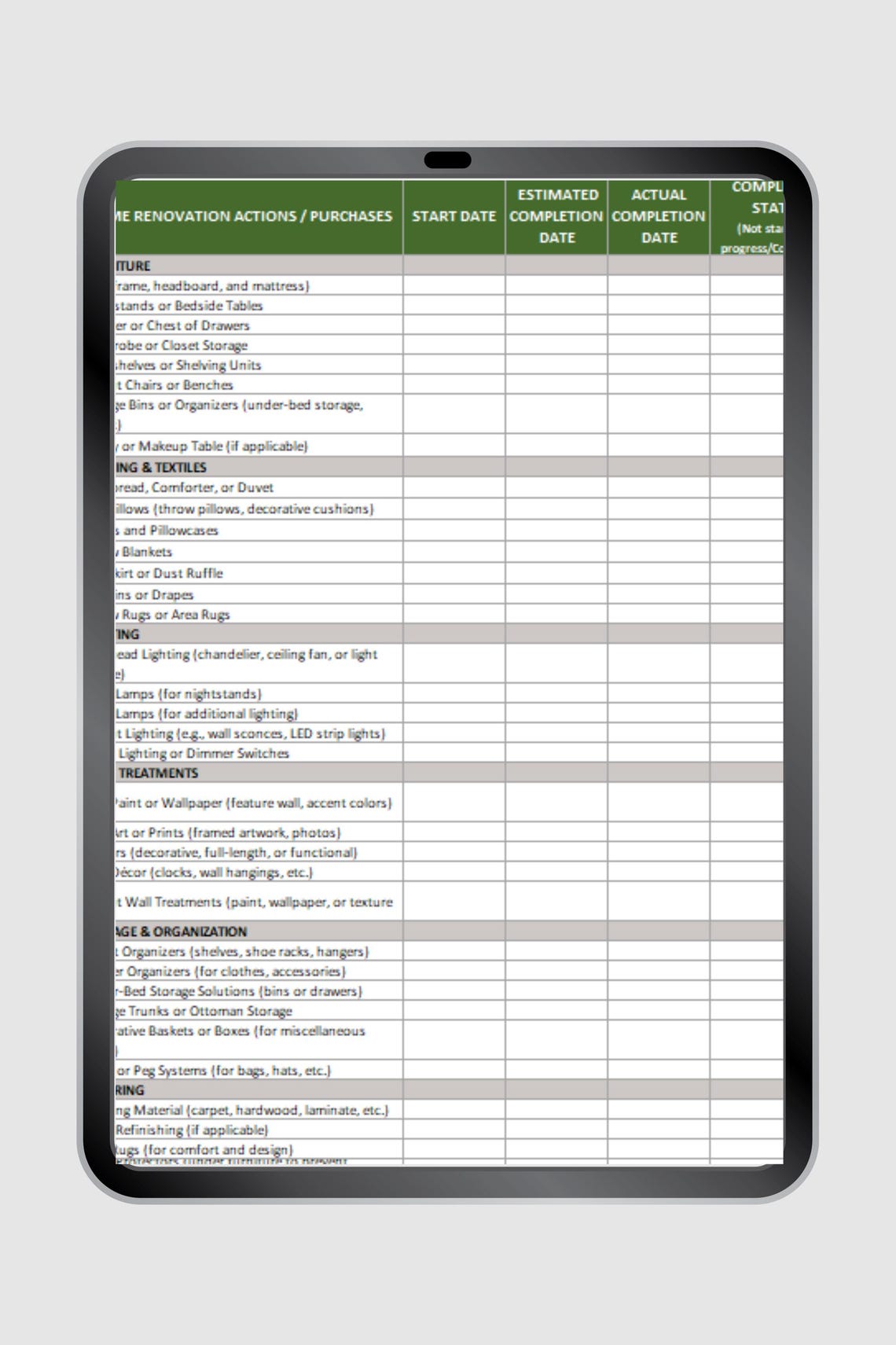 Renovation Budget Planner, Renovation Cost Tracker, Simple Renovation ...