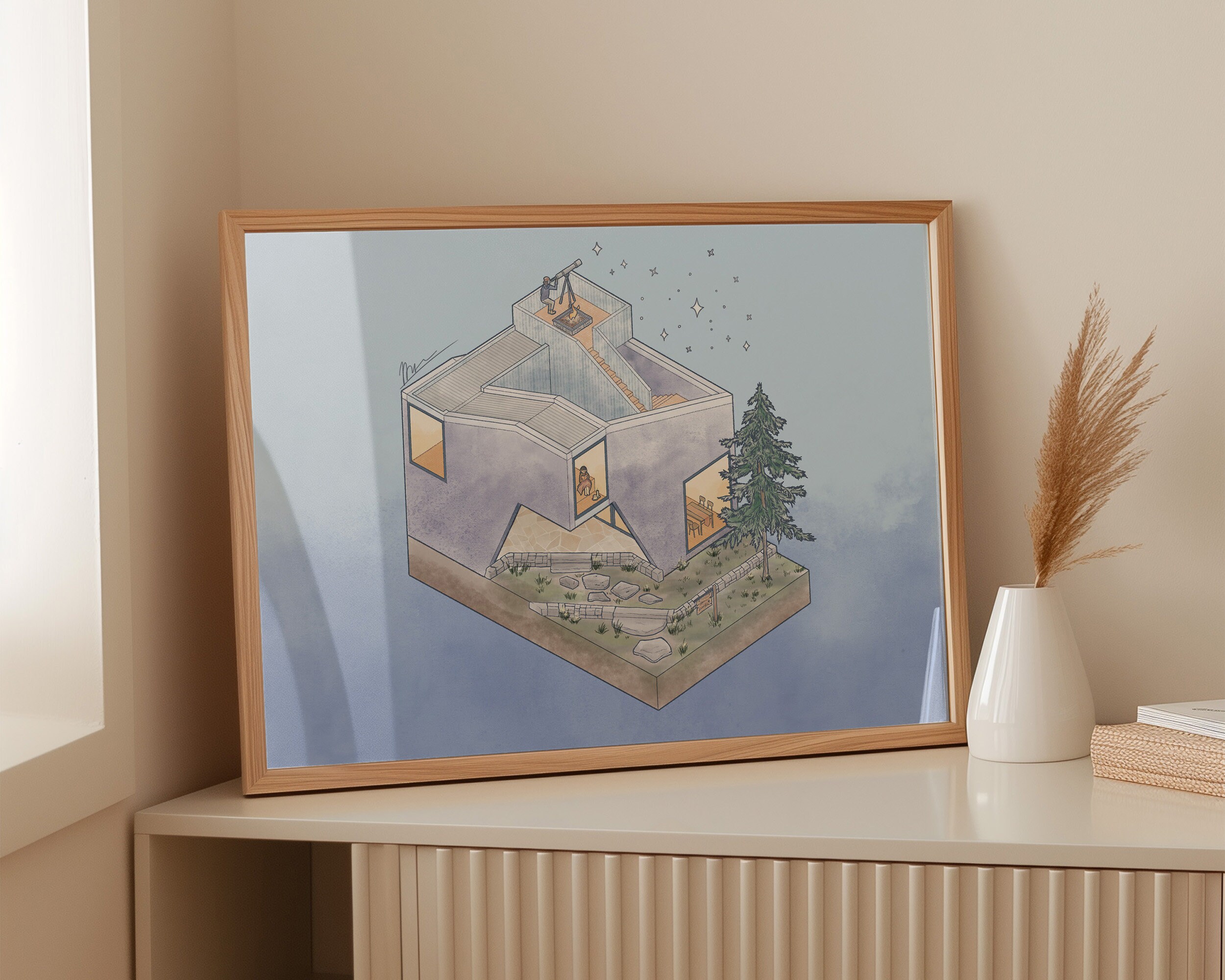 Form I: Observatory Villa | Architectural Illustration | Digital Prints ...