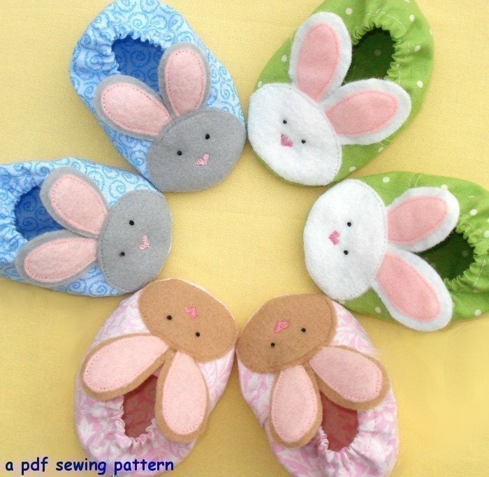 Baby Bunny Slipper a PDF sewing pattern 3 sizes | Etsy