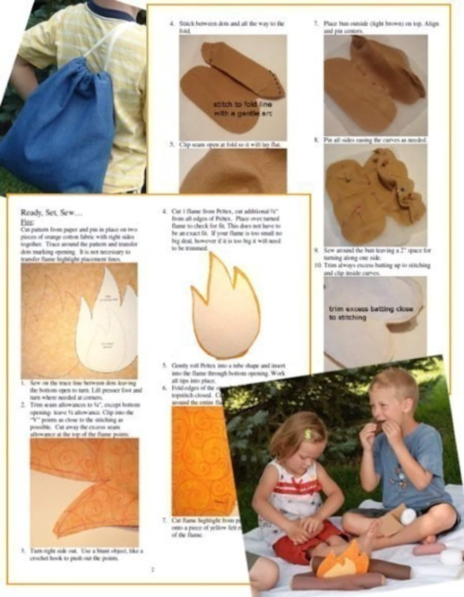 Campfire Cookout- Felt Food Play Set - a Pdf Sewing Pattern - Etsy