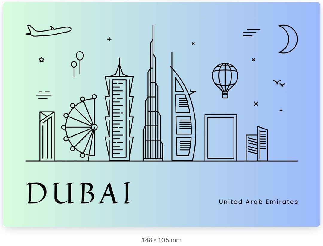 Dubai Postcard/ Invitation - Etsy