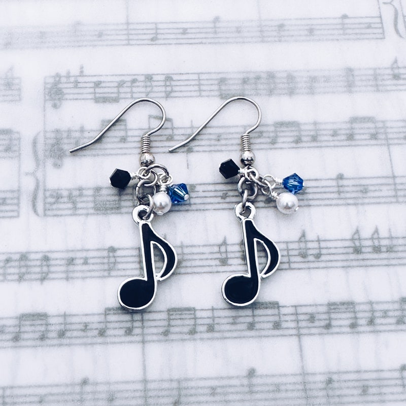Music Note Earrings - Etsy