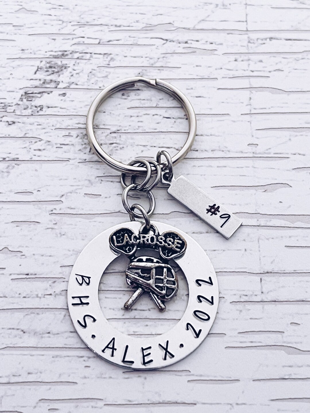 Lacrosse Personalized Charm Keychain, Boys Lacrosse, Player, Coach ...