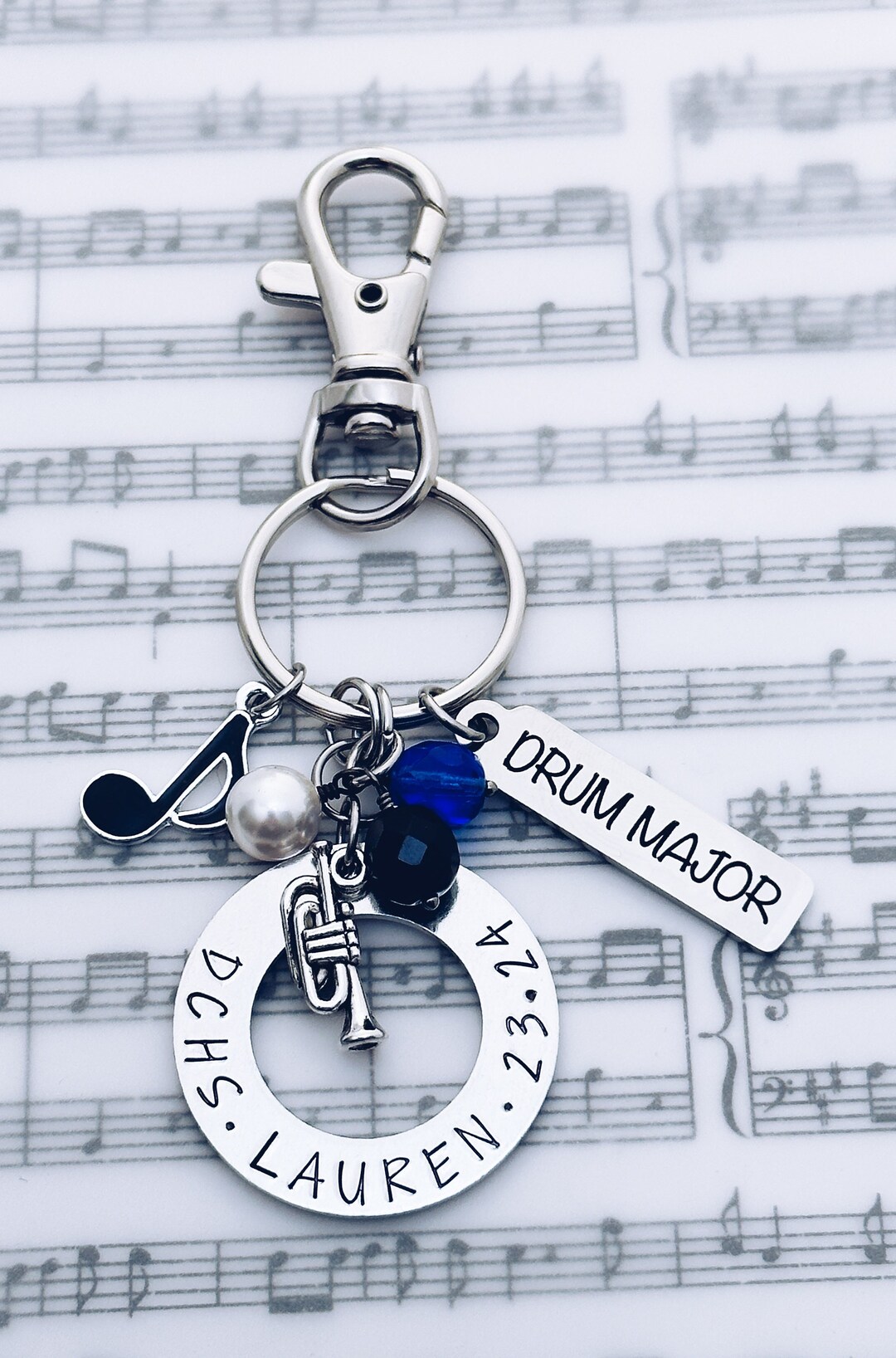 Drum Major Charm Keychain Gift, Marching Band Leadership, Senior ...