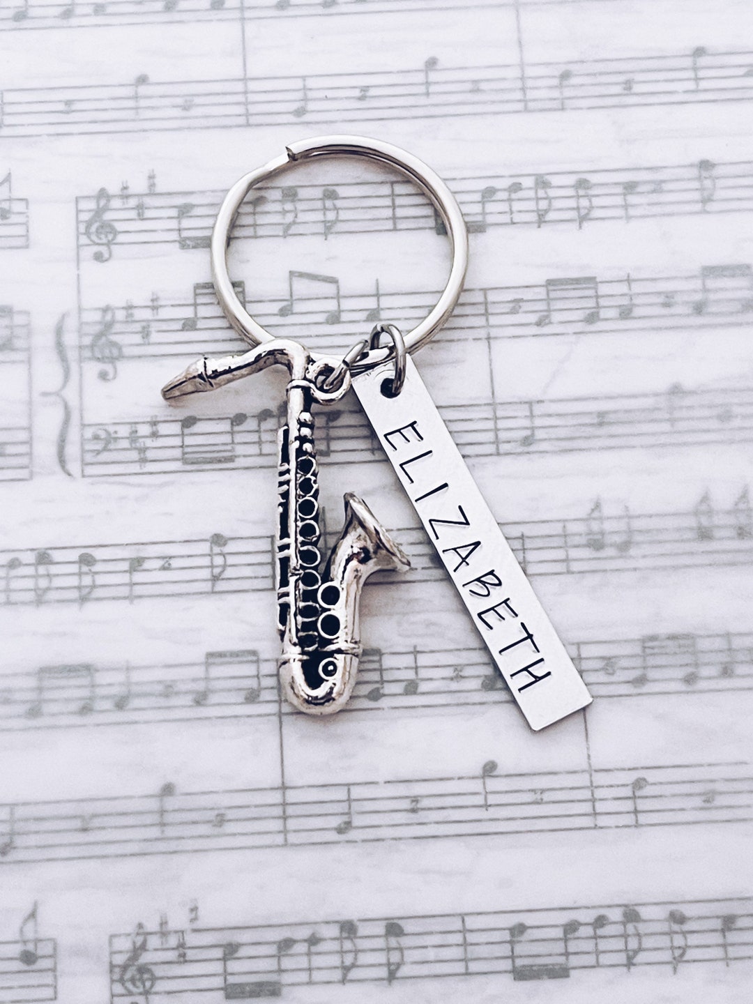 Saxophone Charm Keychain, Sax Player Gift, Marching Jazz Band Saxophone ...