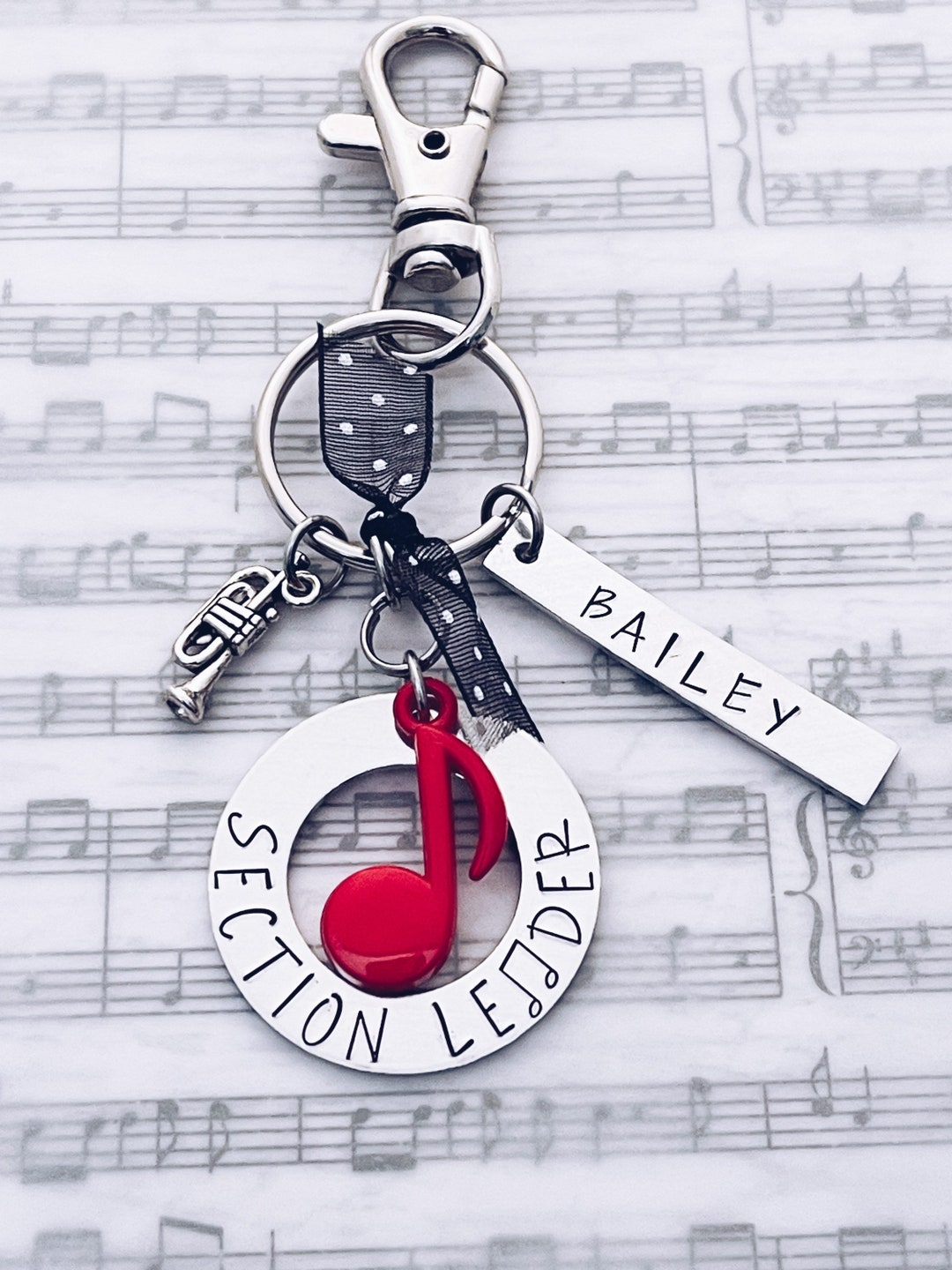 Personalized Marching Band Section Leader Keychain Gift, Marching Band ...