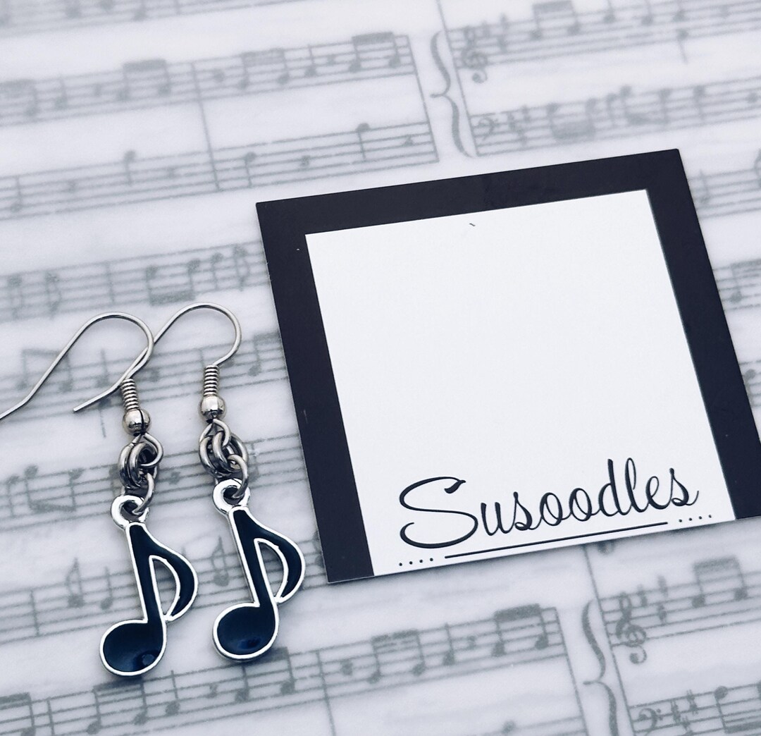Music Note Charm Earrings, Eighth Note Charm Jewelry, Marching Band ...