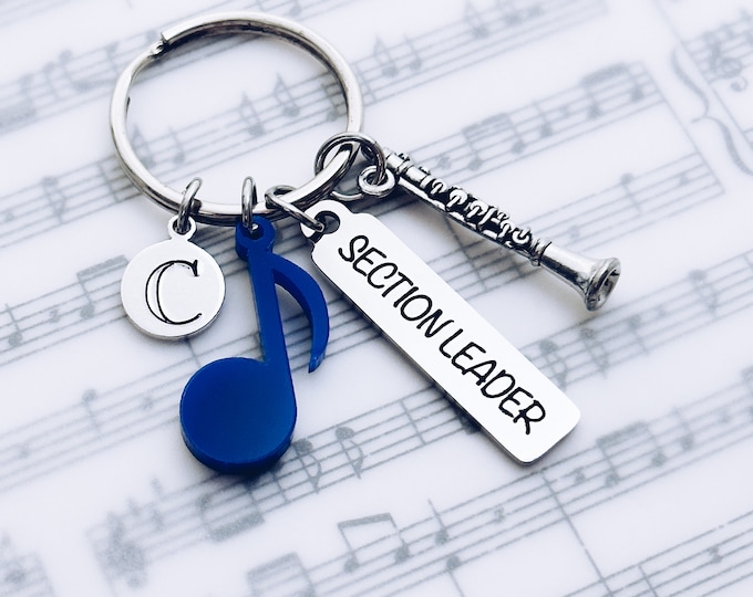 Marching Band Section Leader Music Note Personalized Initial Charm ...